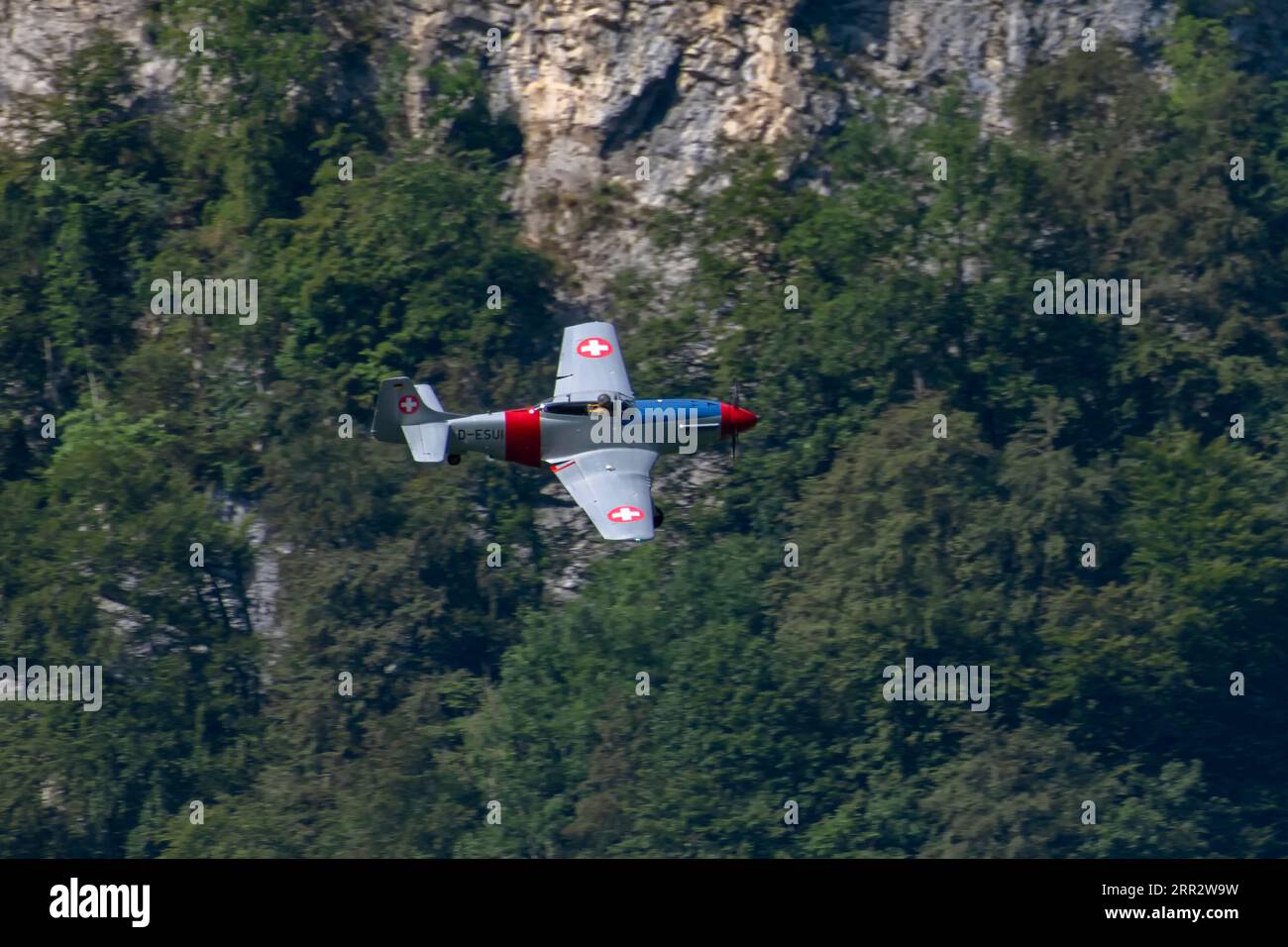 SW-51 Mustang at Zigairmeet Air Show 2023 in Mollis, Switzerland Stock ...