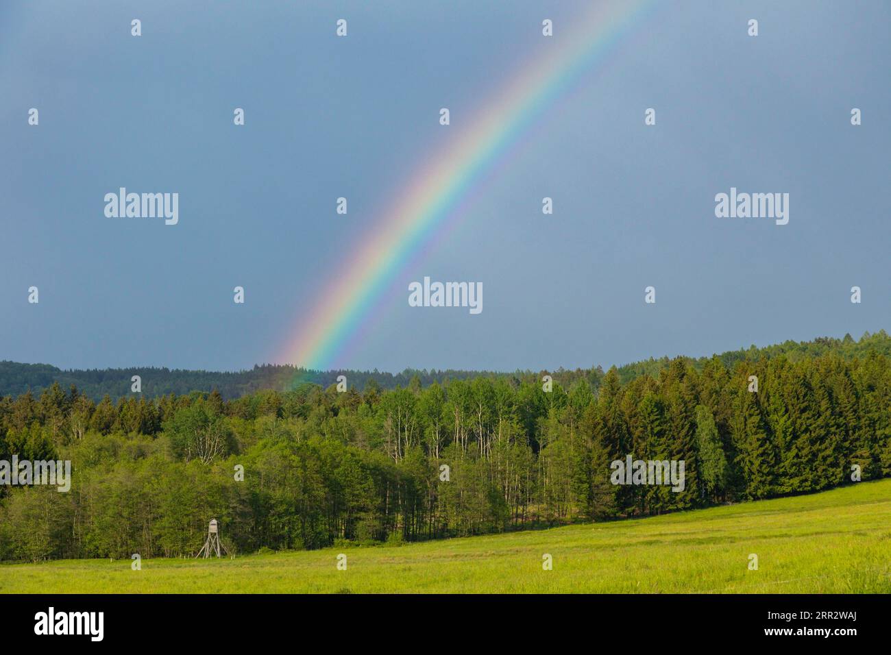 Rainbow near Krasna Lipa in Bohemian Switzerland Stock Photo - Alamy