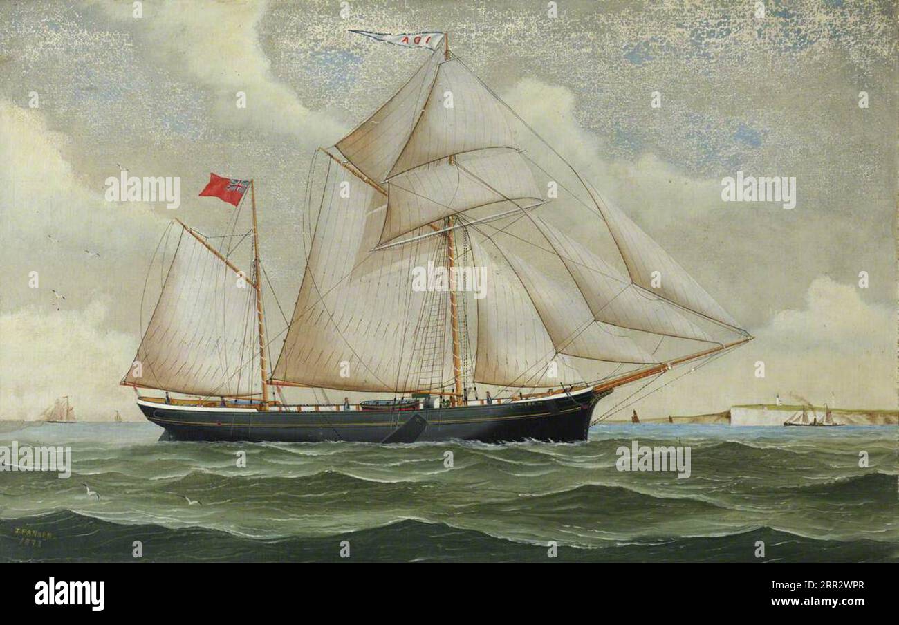 The ketch Ida 1893 by John Fannen Stock Photo - Alamy