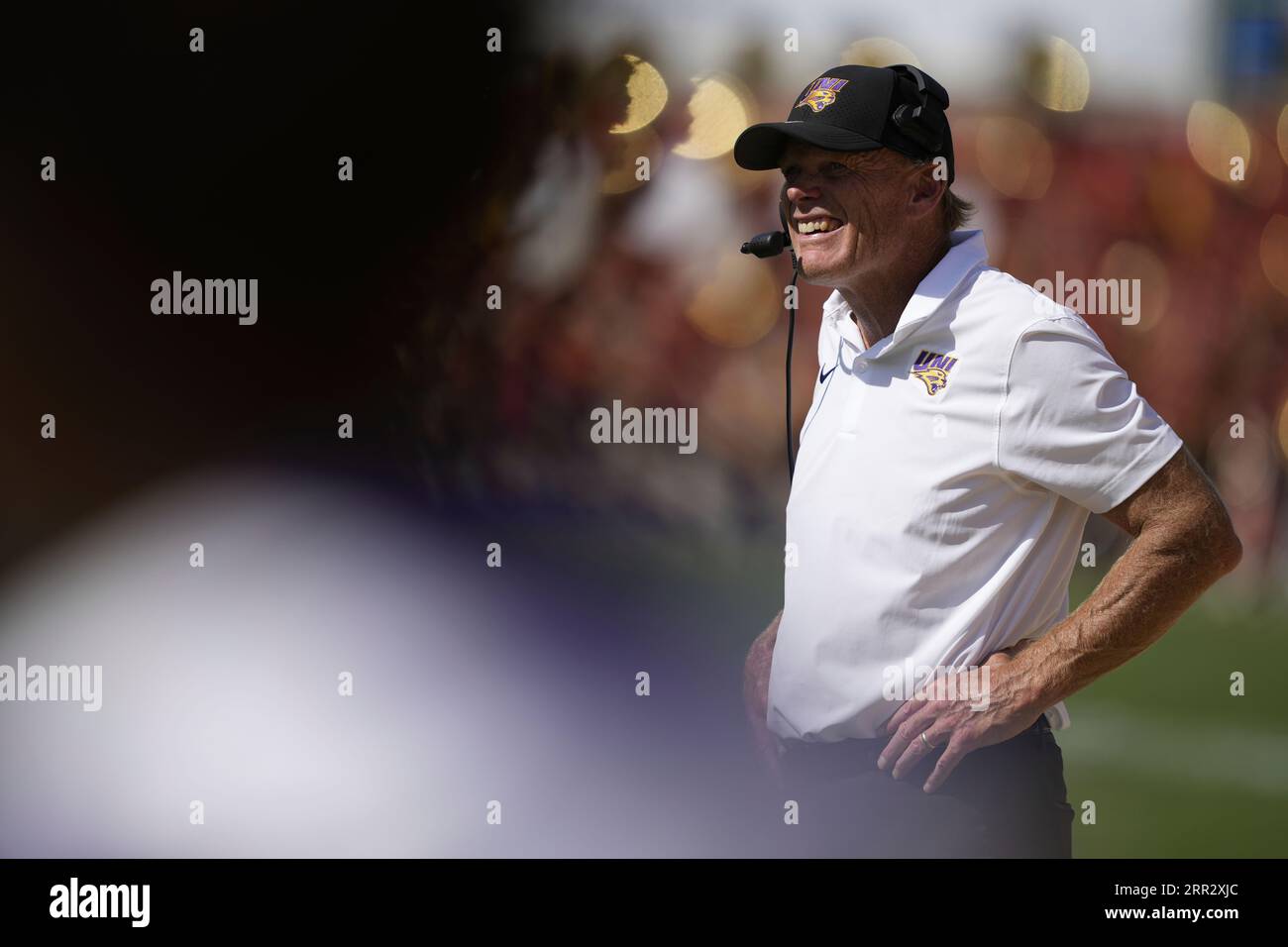 Northern Iowa head coach Mark Farley during the second half of an NCAA ...