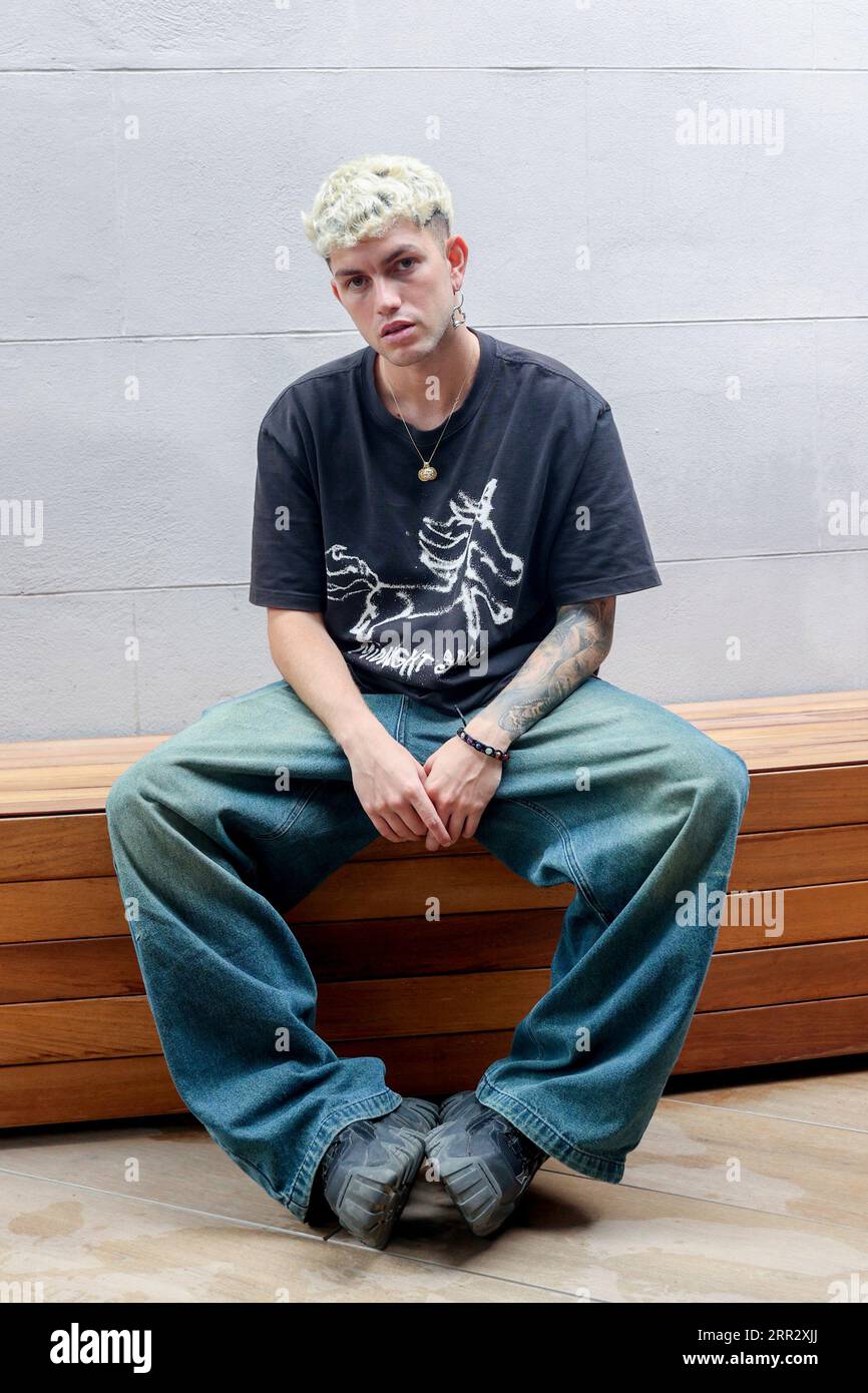 Singer Marc Seguí poses after an interview for Europa Press at the ...