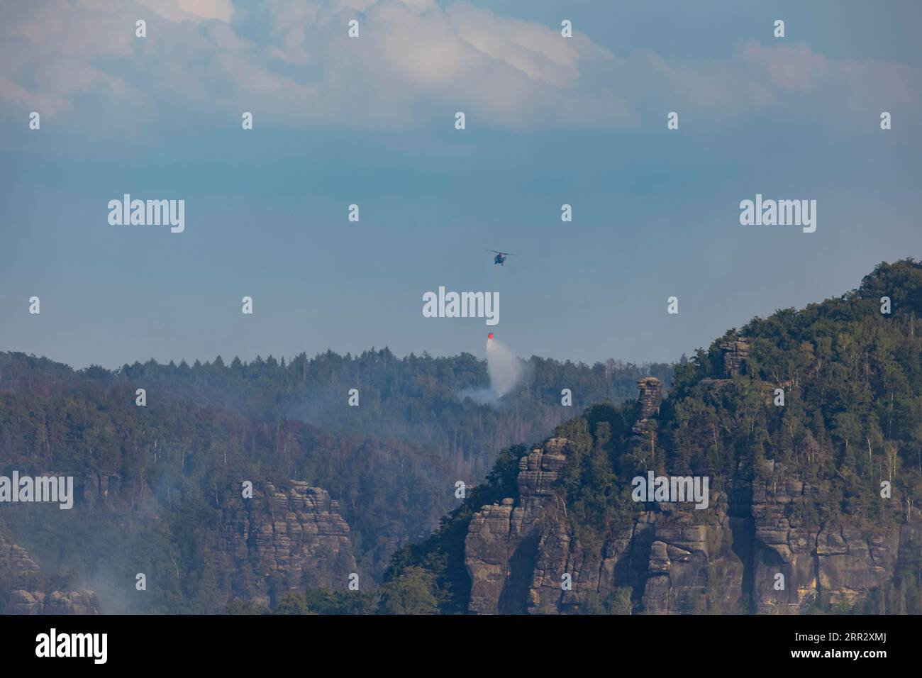 Forest fire in the rear of Saxon Switzerland, hundreds of firefighters ...