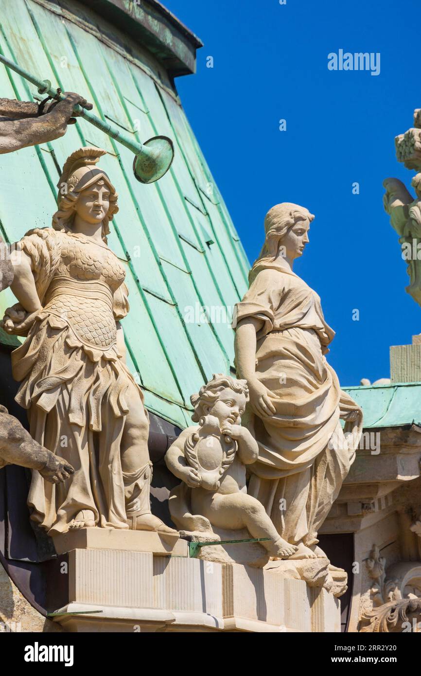 Dresden Zwinger Wall Pavilion with Sculptures and the Hercules Stock ...