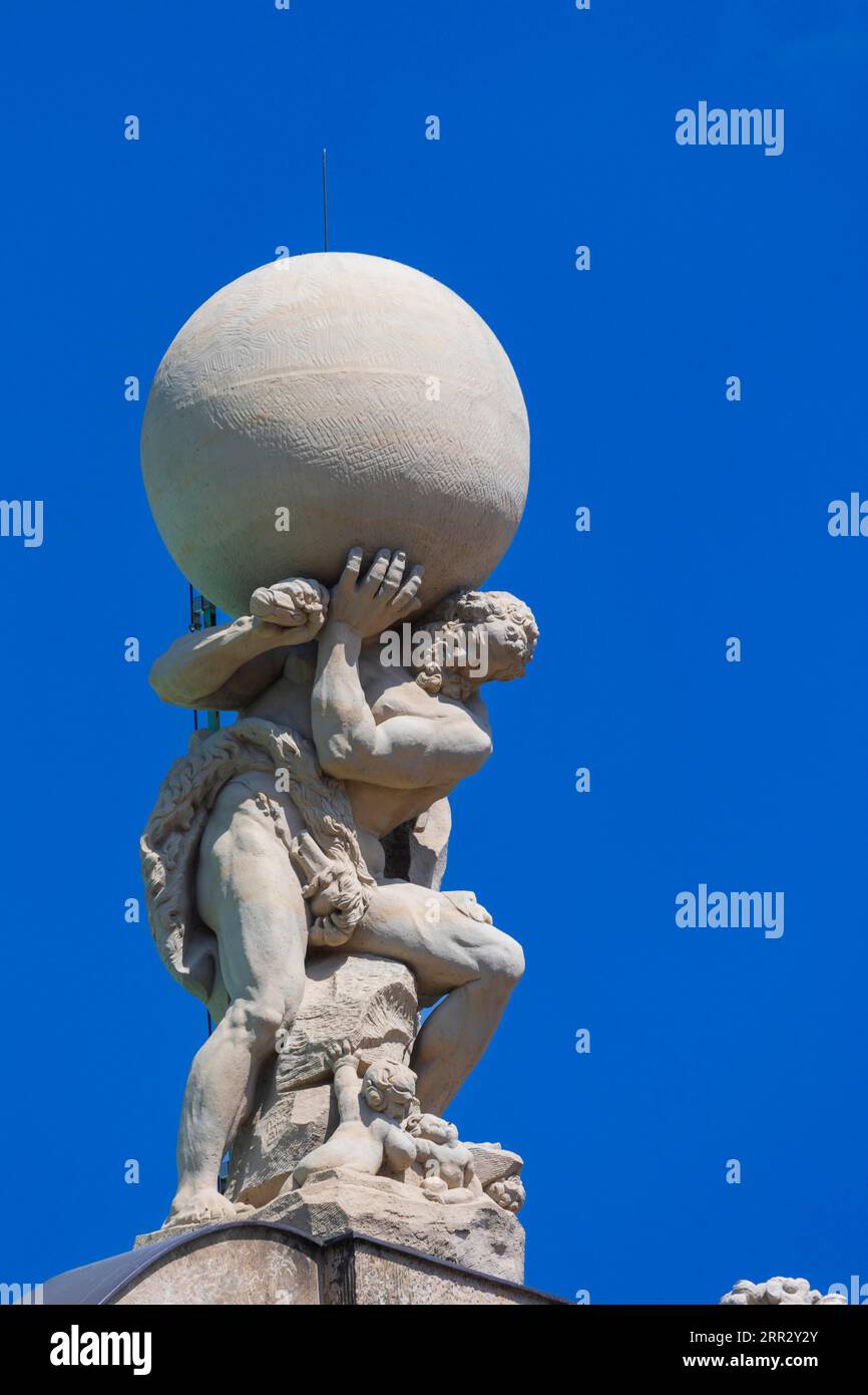 Dresden Zwinger Wall Pavilion with Sculptures and Hercules Carrying the ...