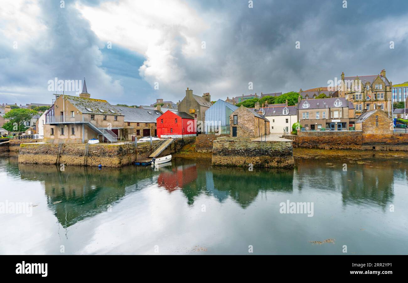 View of Stromness waterfront on West Mainland, Orkney Islands, Scotland ...