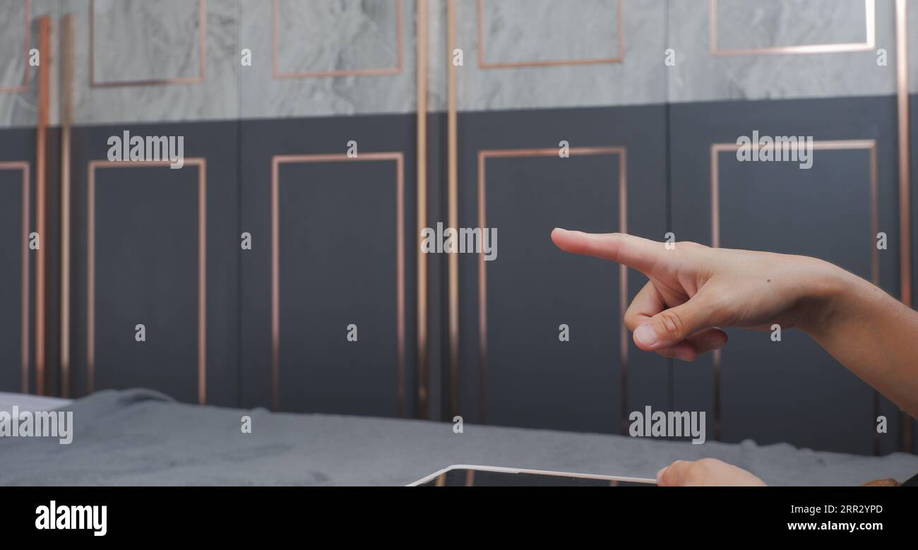 woman pointing finger Suitable for making infographics Stock Photo - Alamy