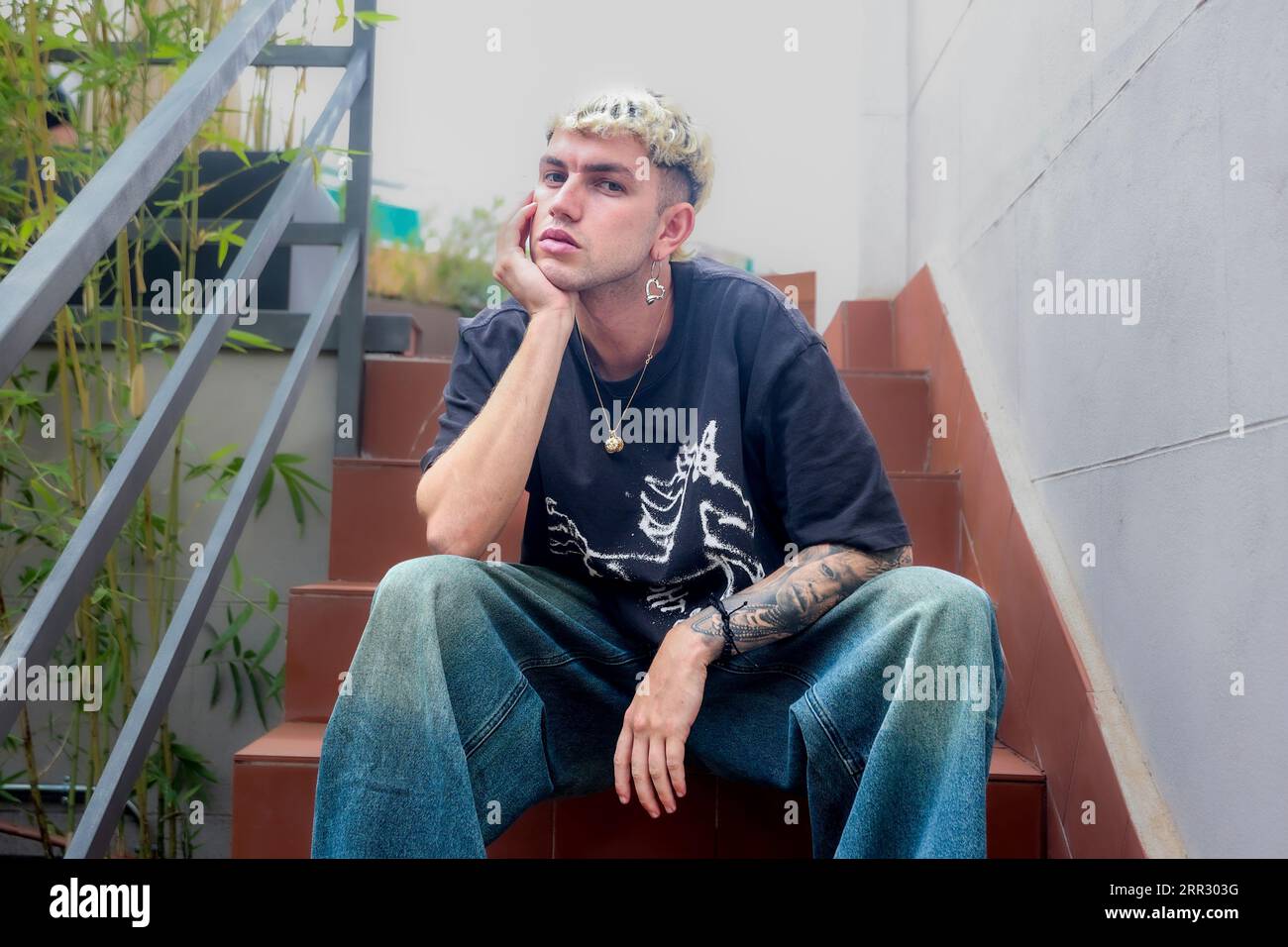 Singer Marc Seguí poses after an interview for Europa Press at the ...