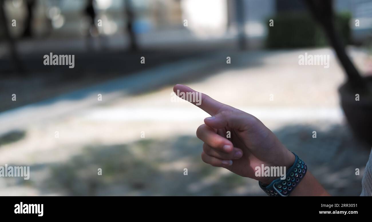 woman pointing finger Suitable for making infographics Stock Photo - Alamy
