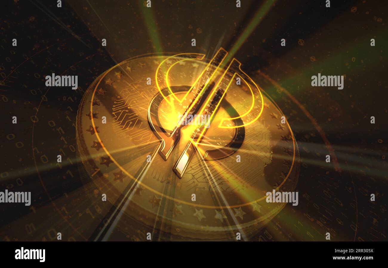 Stellar XLM cryptocurrency gold coin on green screen background ...