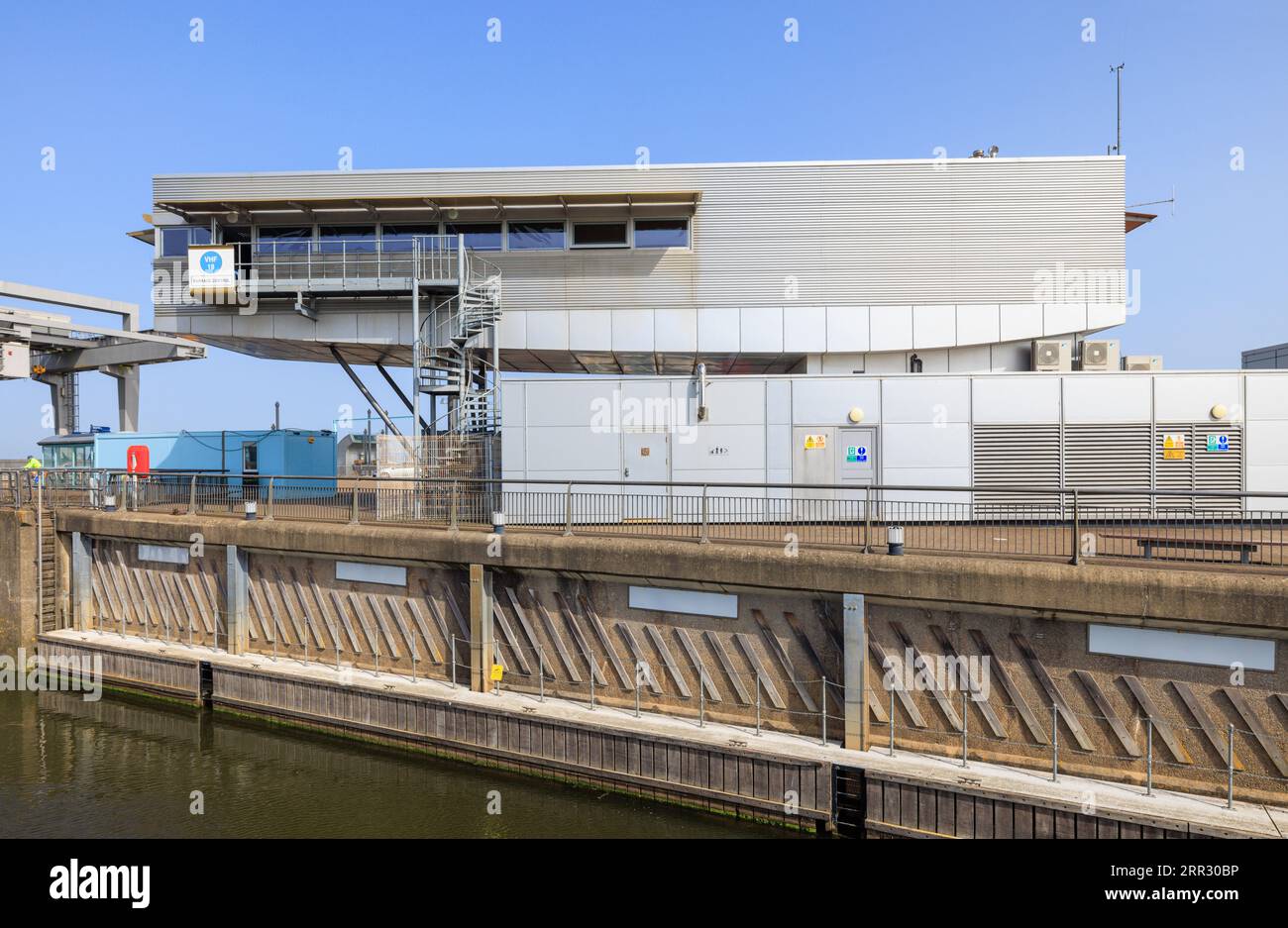 Cardiff Bay Barrage Control booth, Cardiff, Wales, UK Stock Photo - Alamy