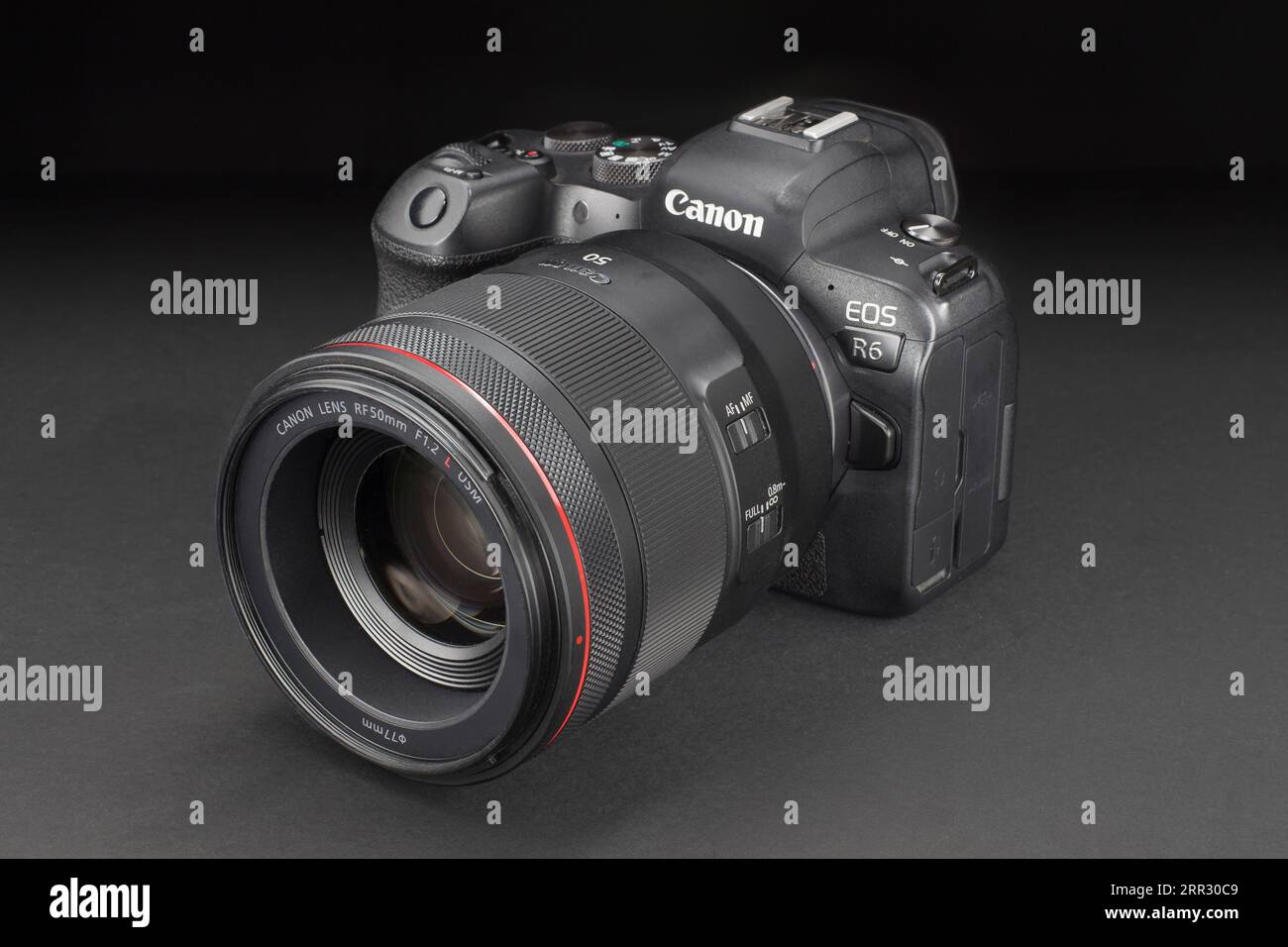 Milan, Italy - September 5, 2023: close up on Canon EOS R6 with 50mm f1 ...