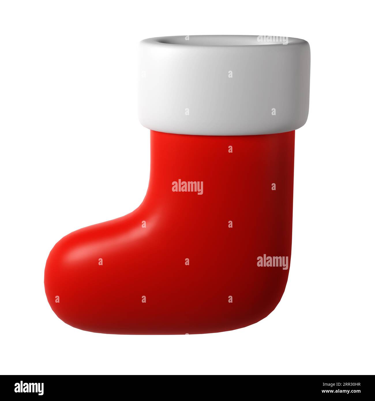 3d Cute Christmas red Sock icon. Clip Art Santa Claus. Friendly funny ...