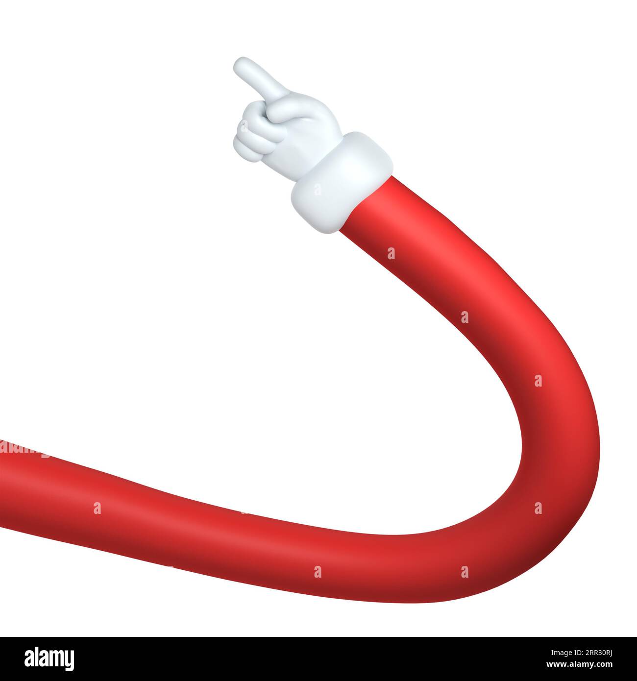 Cute cartoon 3D hand of Santa Claus Christmas icon winter show push one ...