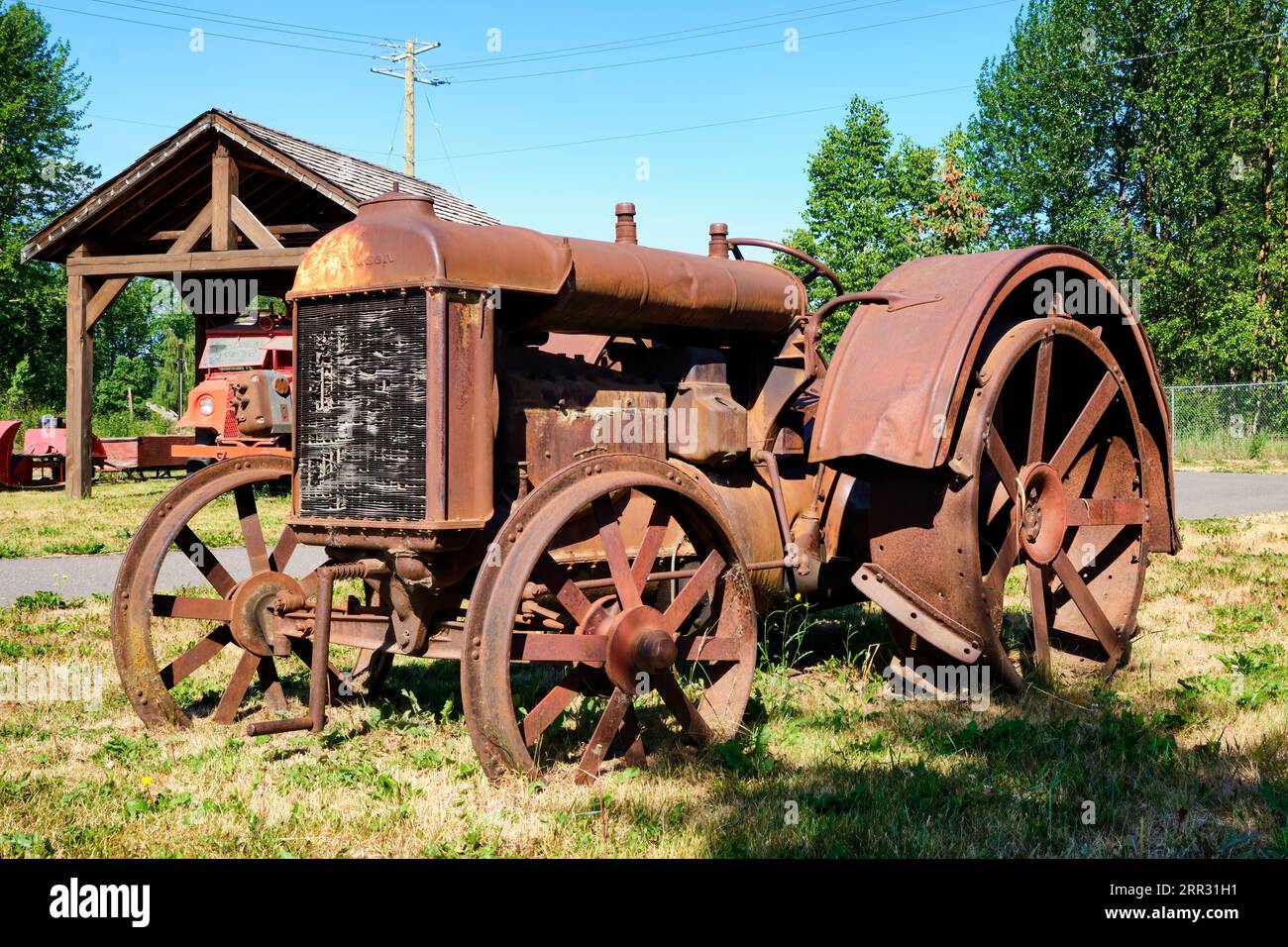 Rusty antique Fordson tractor located in Houston British Columbia Stock ...