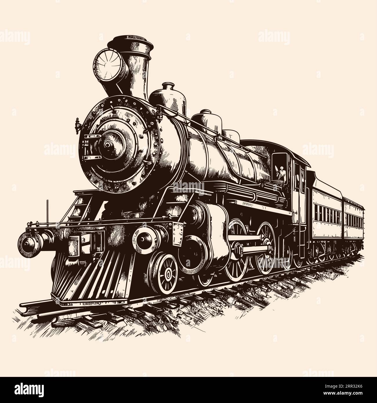 Old steam locomotive Stock Vector Image & Art - Alamy