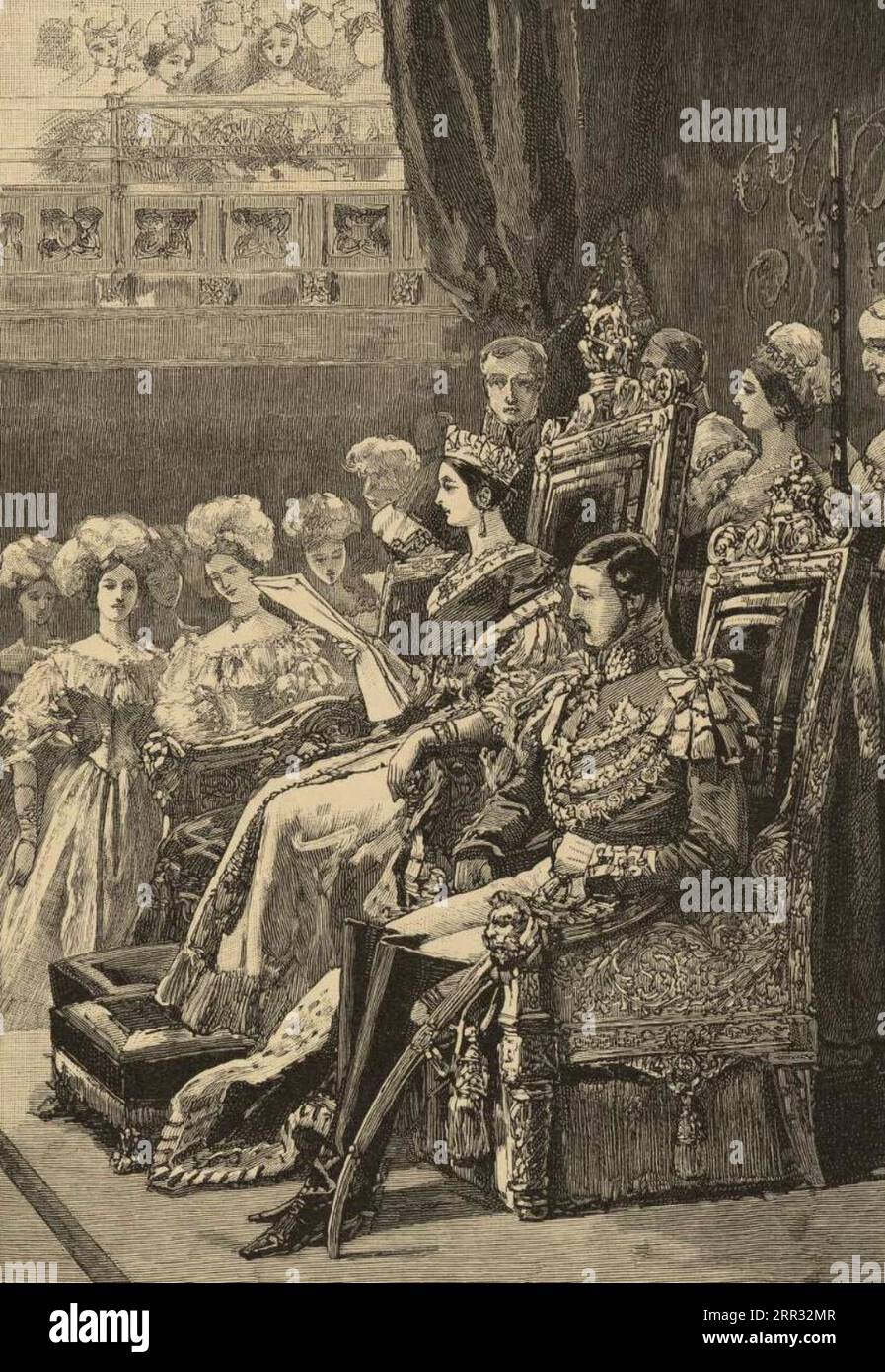 Queen opening Parliament in 1846 circa 1850 by William Heysham Overend ...