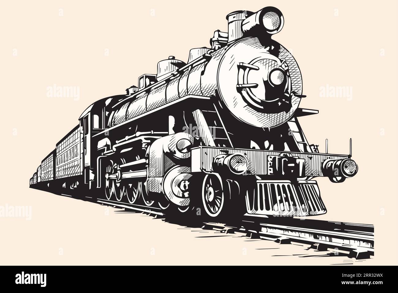 Old steam locomotive Stock Vector Image & Art - Alamy