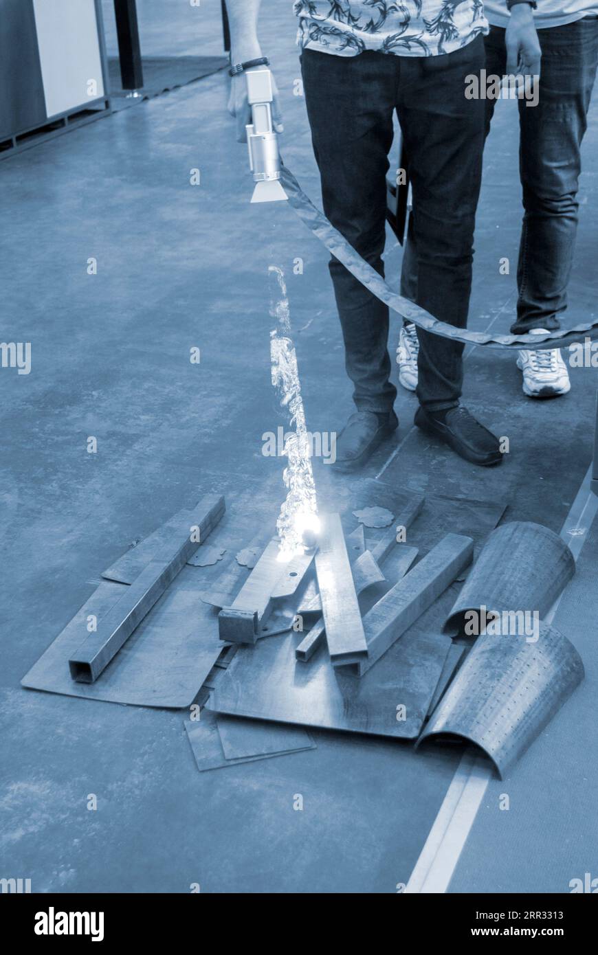 Laser cleaning of metal. Industrial removal of rust of metal surface ...