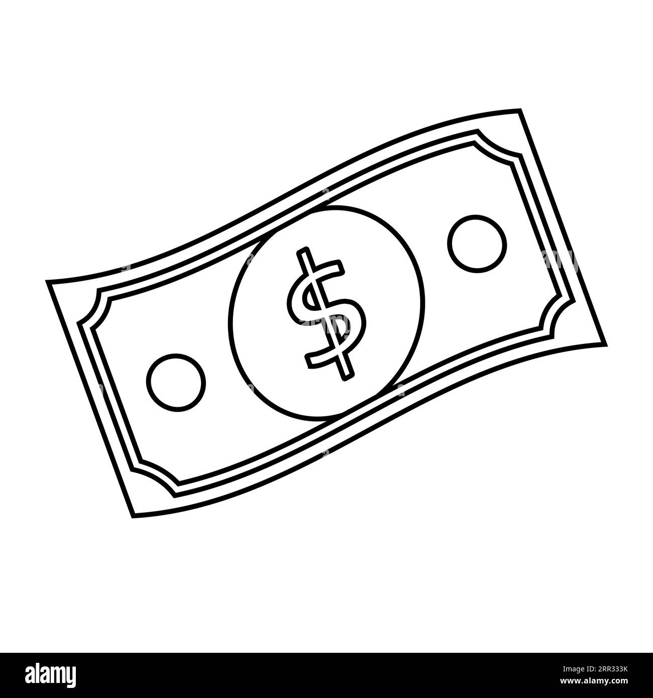 Vector flat outline dollar isolated on white background Stock Vector ...