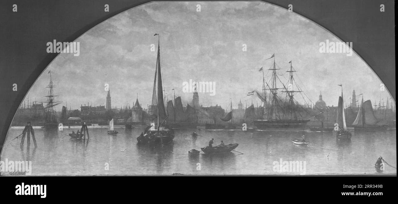 View of the IJ near Amsterdam 1883 by Johan Adolph Rust Stock Photo - Alamy