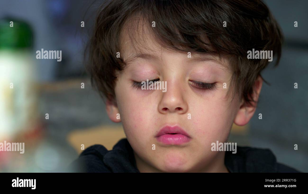 Youngster's Distanced Gaze and Evident Boredom, Rolling Eyes. bored kid ...