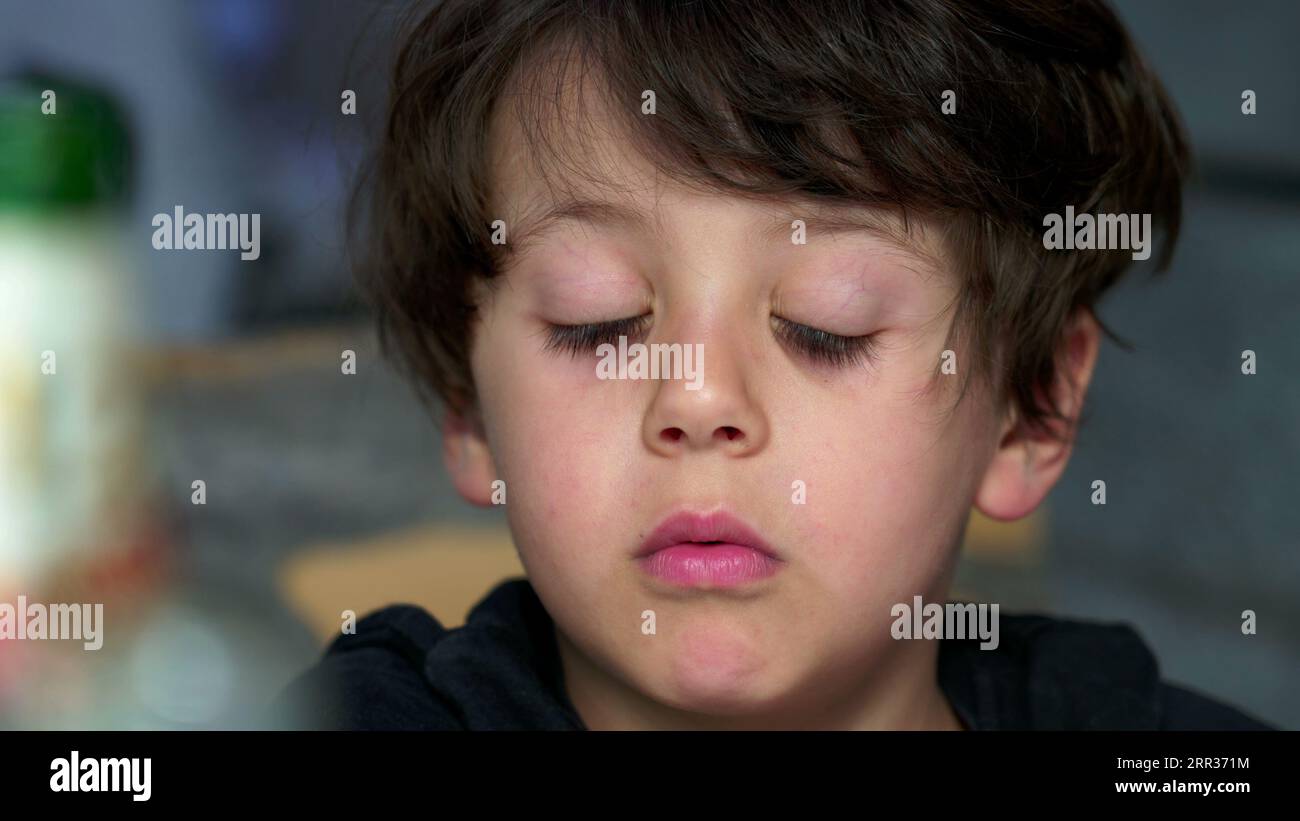 Youngster's Distanced Gaze and Evident Boredom, Rolling Eyes. bored kid ...