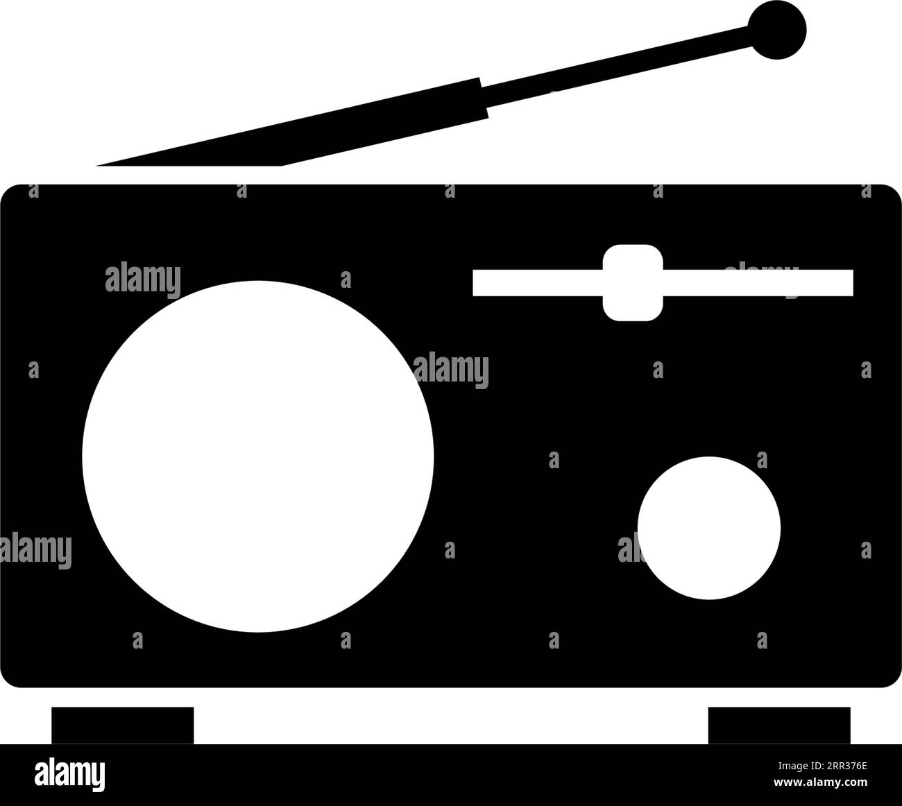 Retro Radio Old Broadcast Portable Device Flat Vector Icon