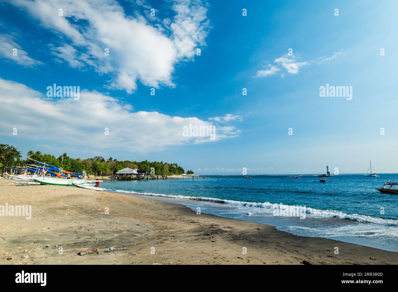 Beautiful landscape of Senggigi beach, Lombok island, scenic travel ...