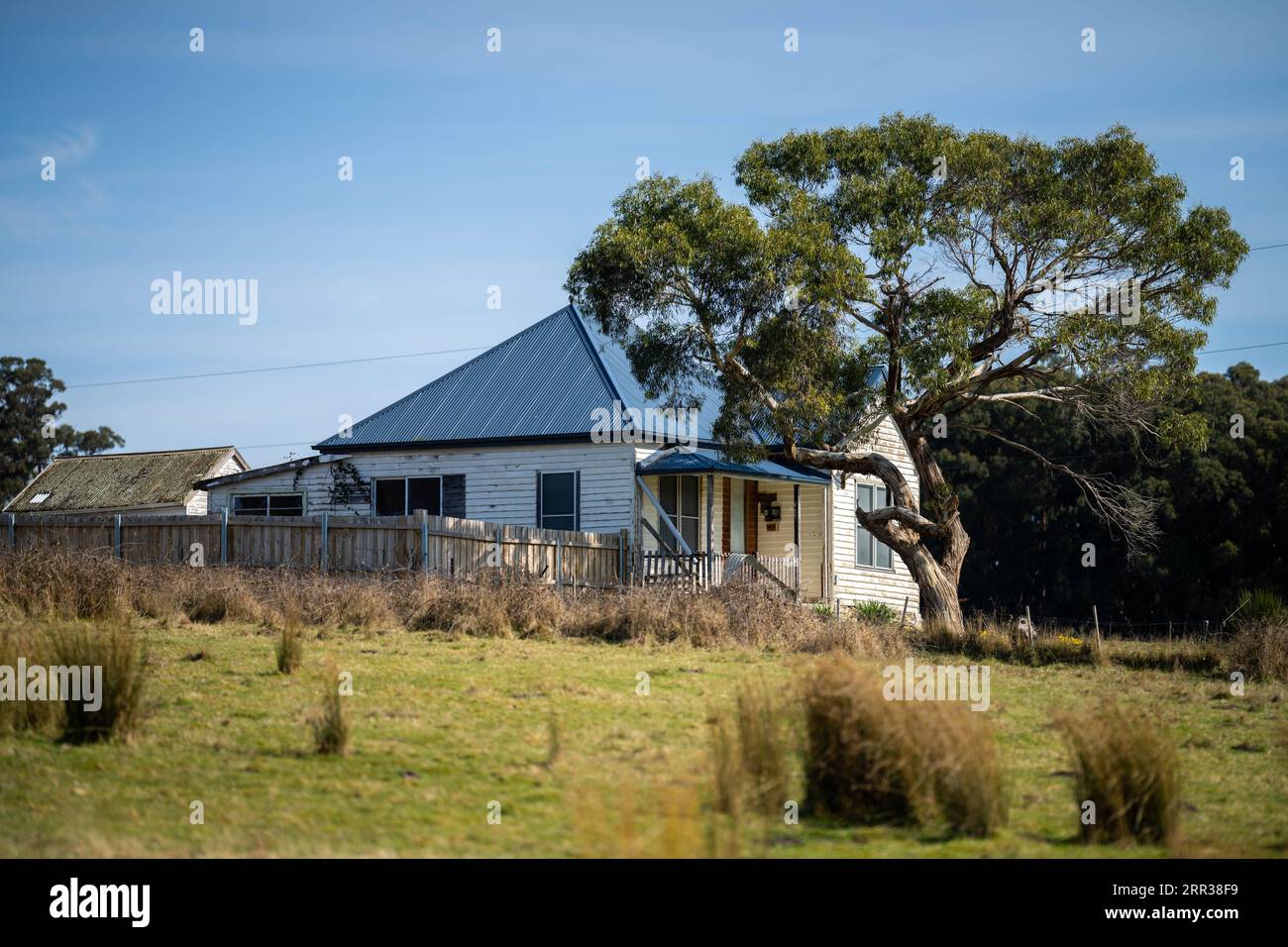 old creepy weatherboard house in australia Stock Photo - Alamy