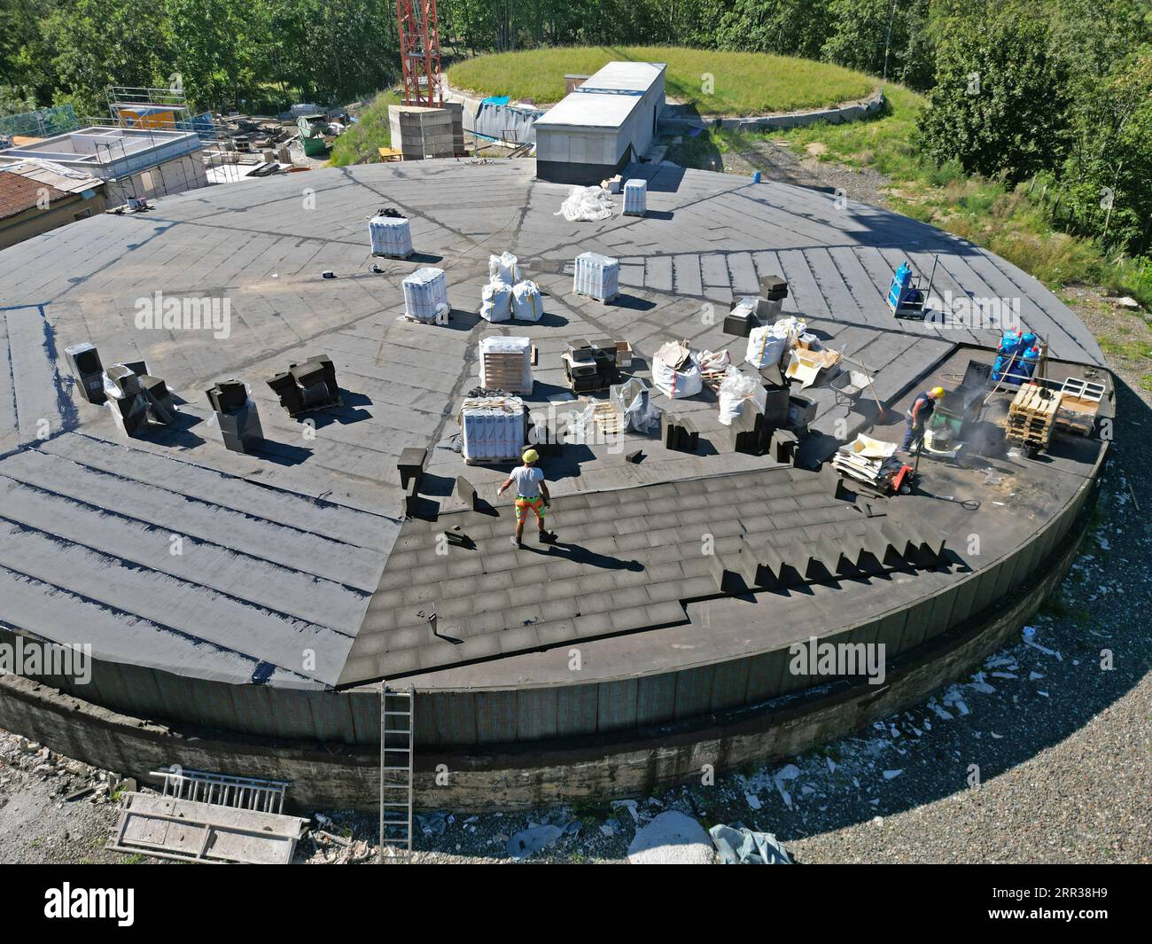 01 September 2023, Saxony-Anhalt, Halberstadt: View of one of two ...