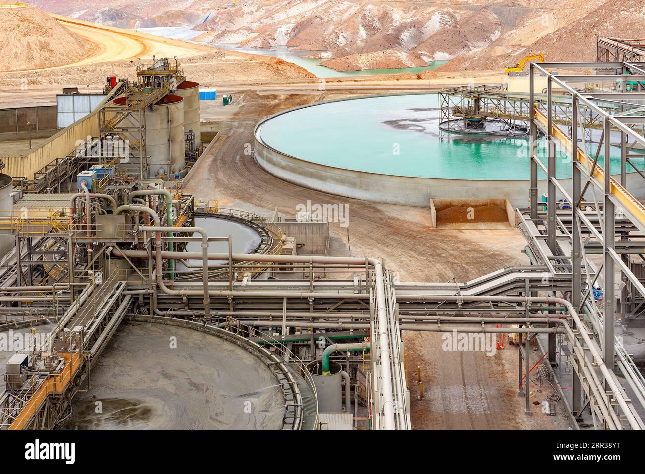 The water treatment facility at a copper mine and processing plant ...