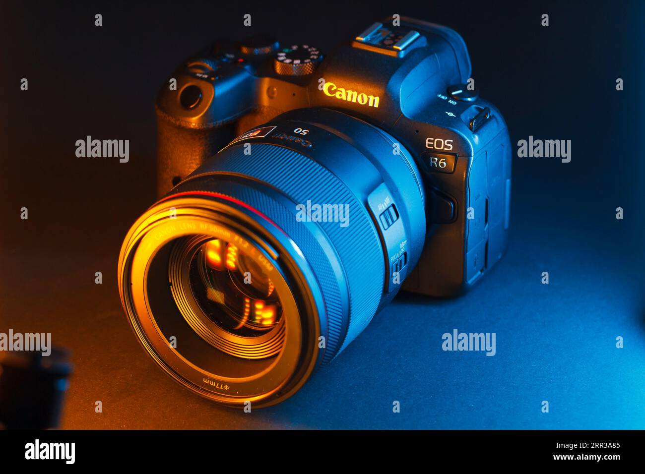 Milan, Italy - September 5, 2023: close up on Canon EOS R6 with 50mm f1 ...