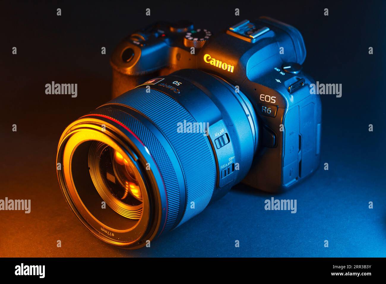 Milan, Italy - September 5, 2023: close up on Canon EOS R6 with 50mm f1 ...