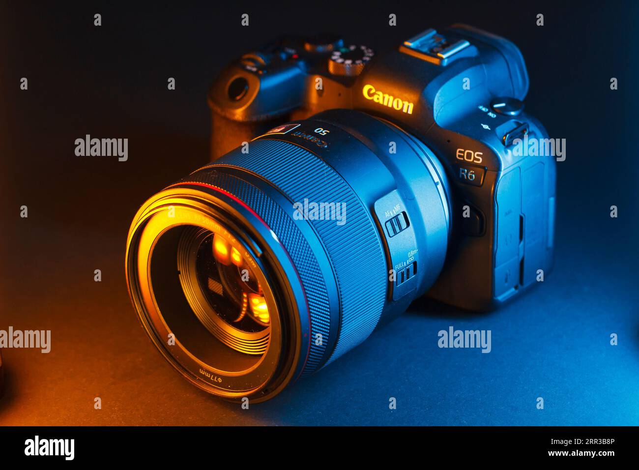 Milan, Italy - September 5, 2023: close up on Canon EOS R6 with 50mm f1 ...