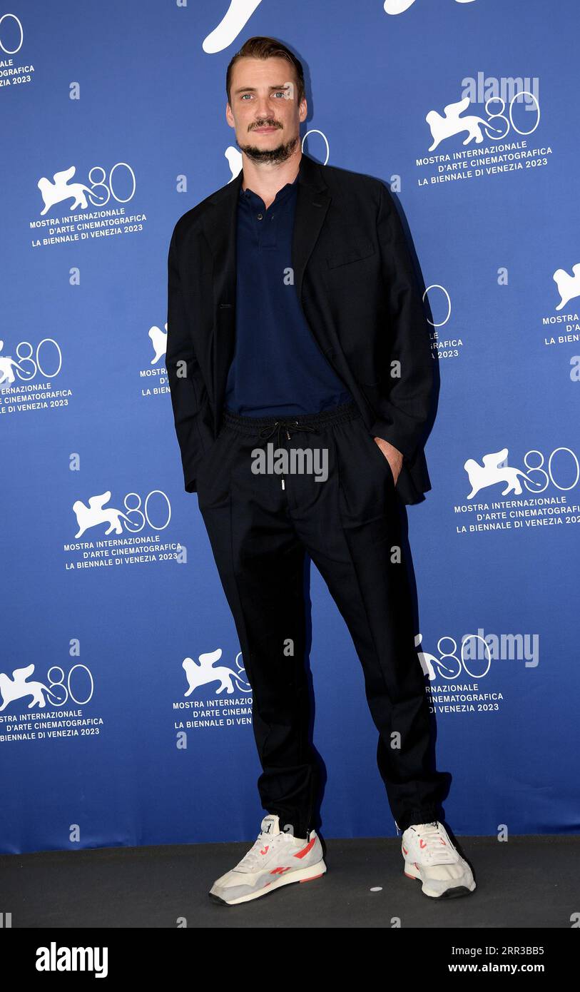 September 6, 2023, VENICE: French actor Pierre Lottin, poses at a ...