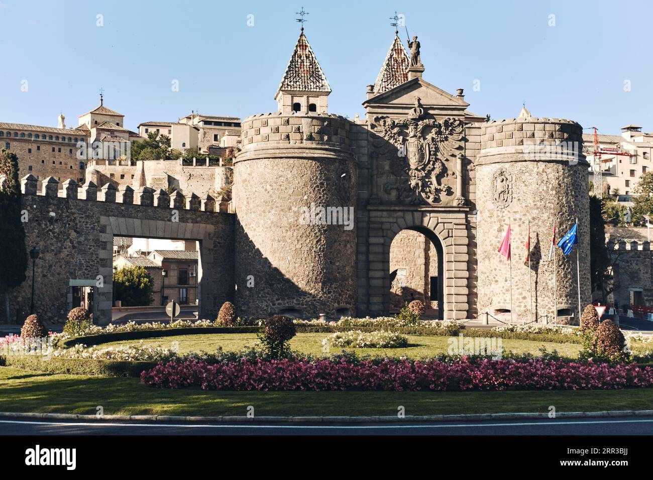 The Puerta de Bisagra, is a city gate of Toledo, Spain. Castile and ...