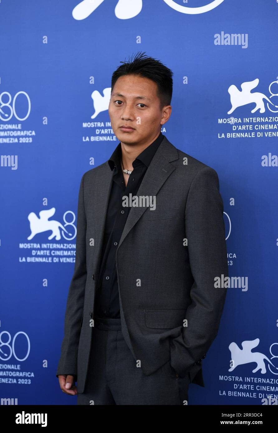 Venice, Italy. 6th Sep, 2023. Actor Tseten Tashi attends a photocall for the film "Xue Bao (Snow ...