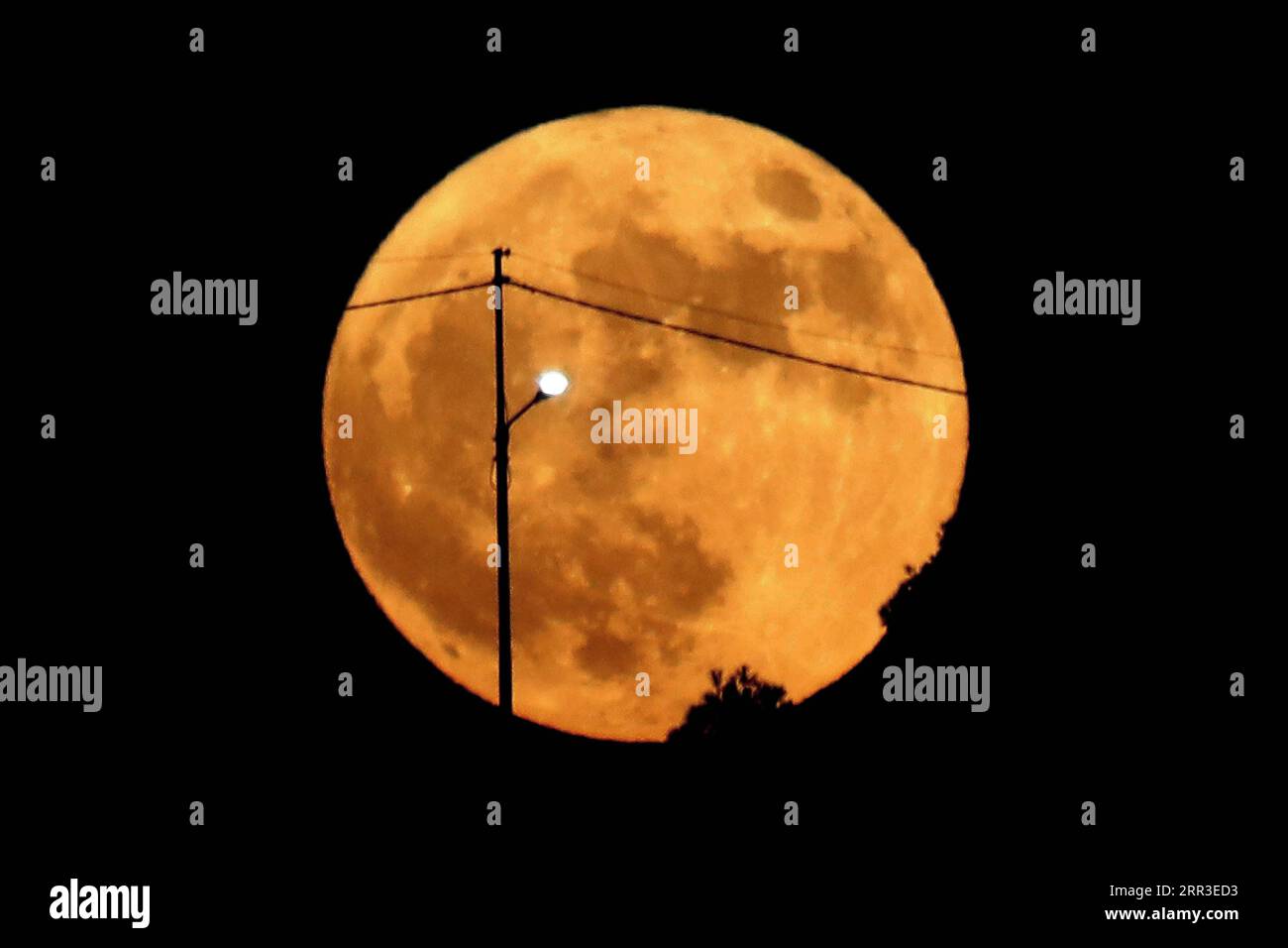 201101 -- AMMAN, Nov. 1, 2020 -- A full moon is seen in Amman, capital ...