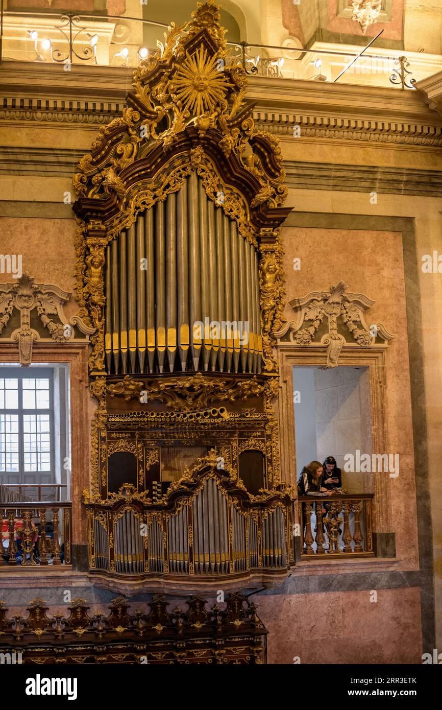 Porto, Portugal, Clerigos Church and Tower. Medieval pipe organ in the ...