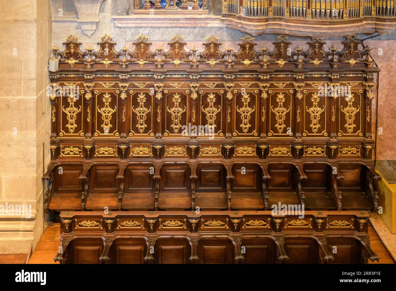 Porto, Portugal, Clerigos Church and Tower. Precious wood medieval ...