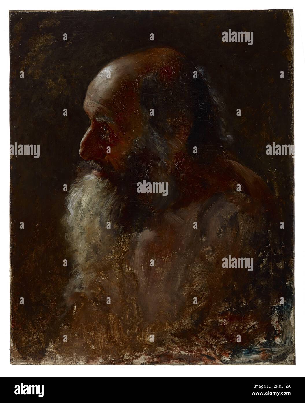 Bearded man painting on canvas hi-res stock photography and images - Alamy