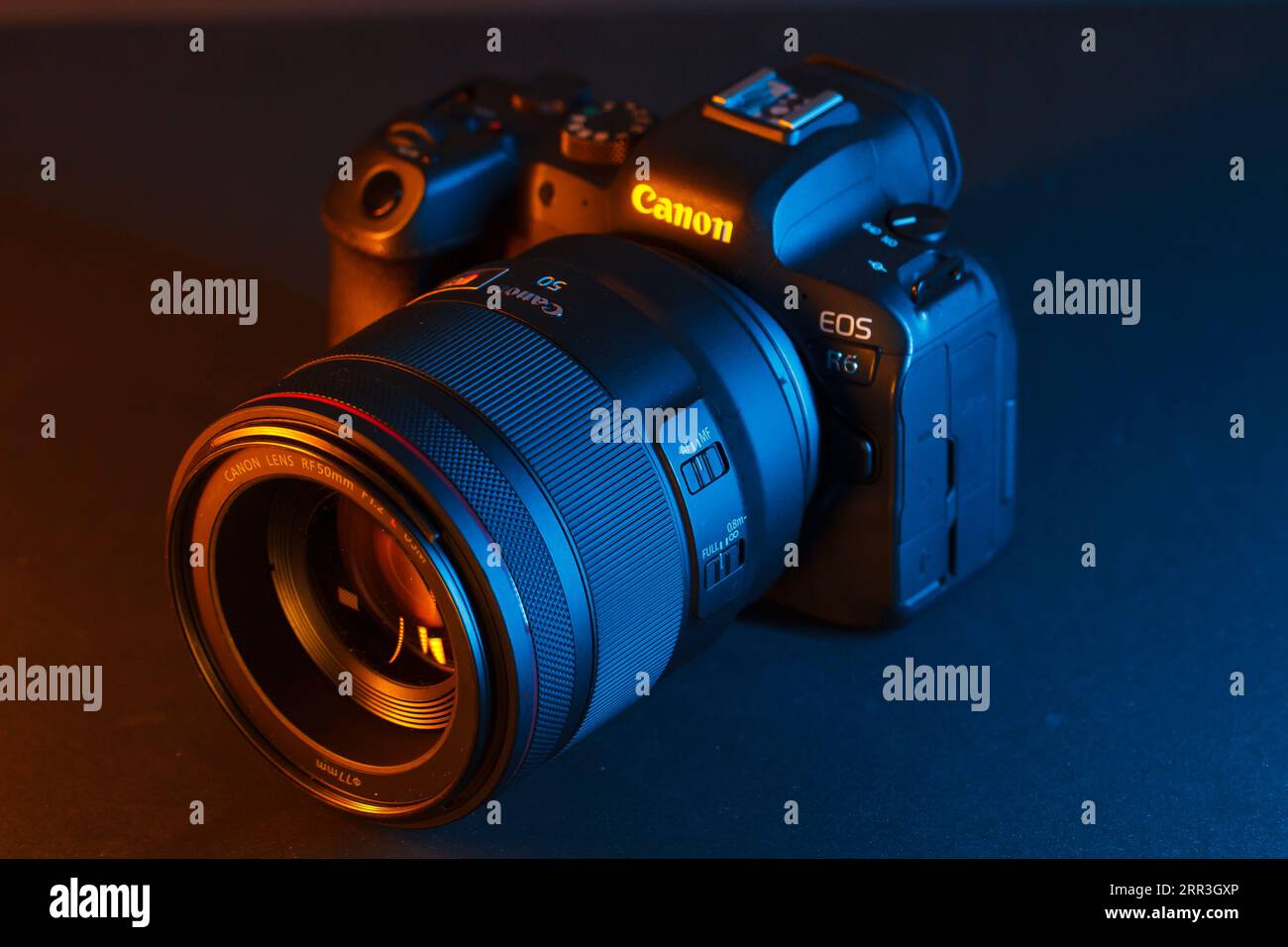 Milan, Italy - September 5, 2023: close up on Canon EOS R6 with 50mm f1 ...