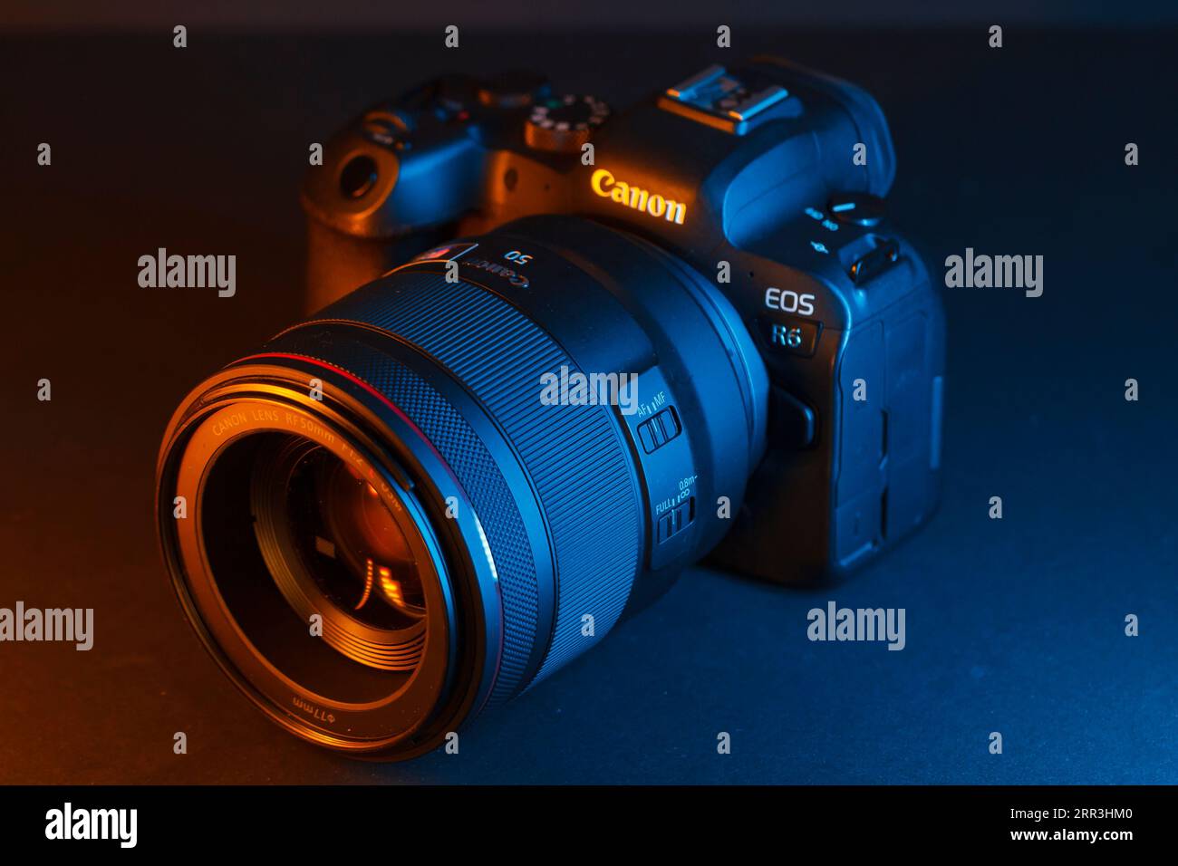 Milan, Italy - September 5, 2023: close up on Canon EOS R6 with 50mm f1 ...