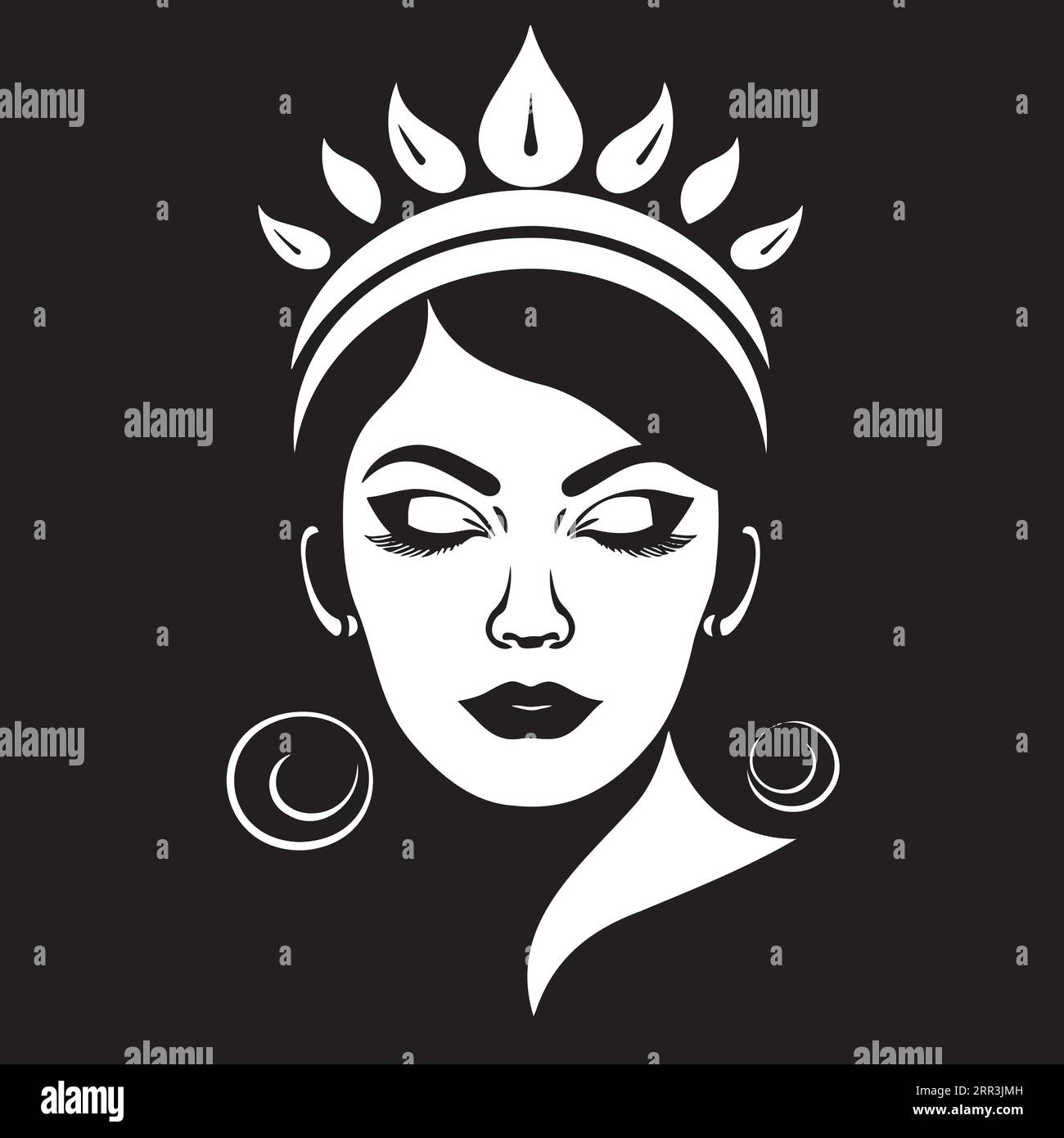 Black silhouette of Queen. Traditional image of the queen side view ...