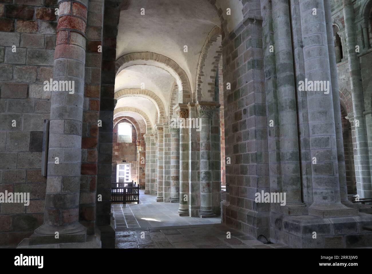 Inside of the monastery (abbey) in Mont Saint-Michel, France Stock ...