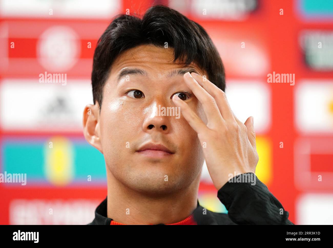 South Korea's Son Heung-Min during a press conference at the Cardiff ...