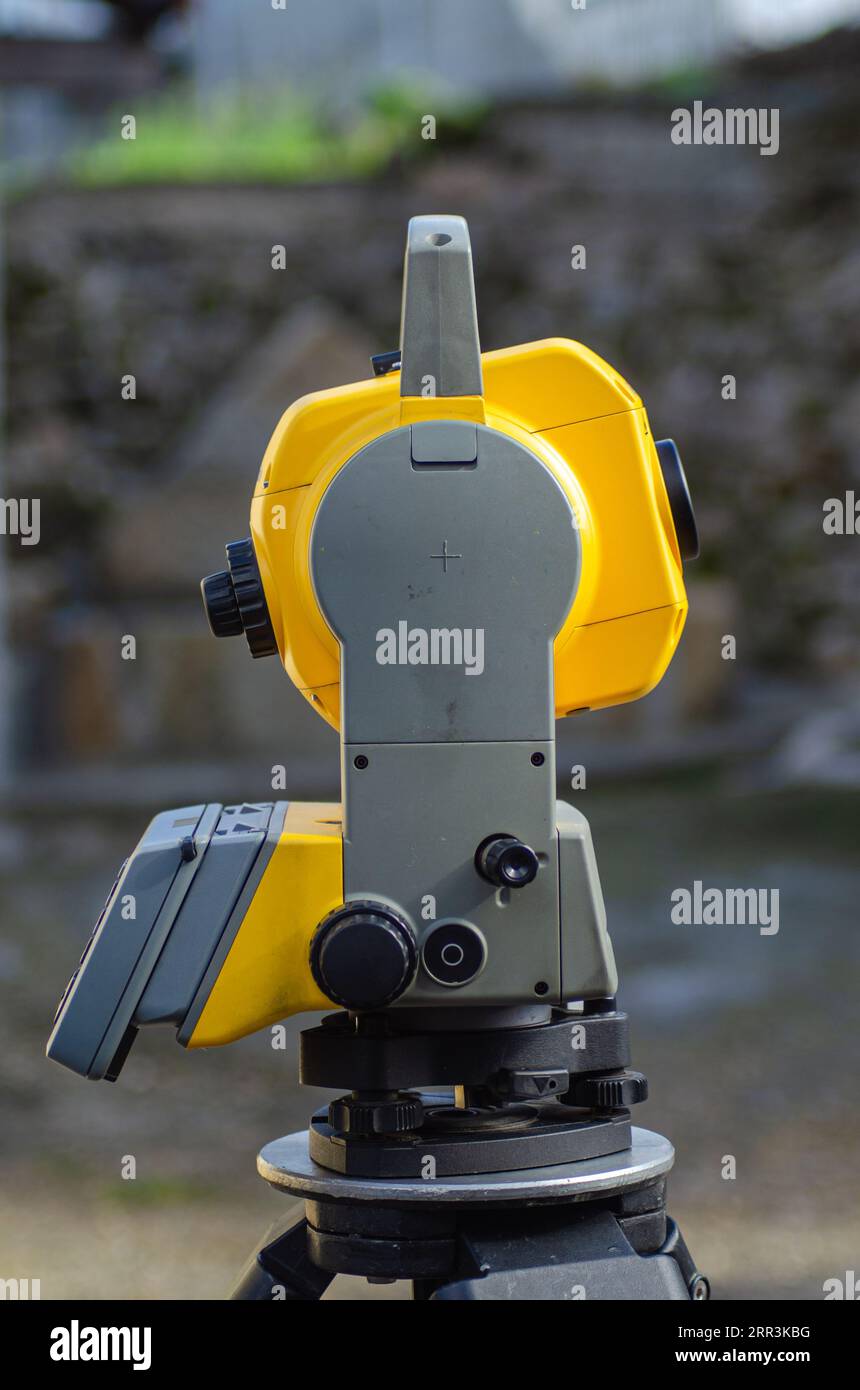 side view of a total station, surveying instrument Stock Photo - Alamy