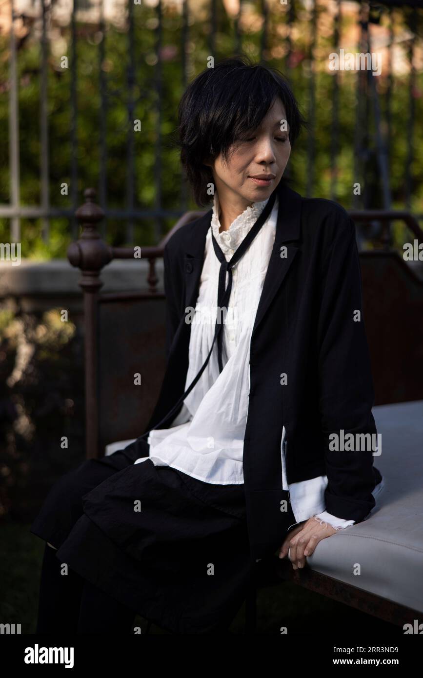 Lin Wanfang poses for portraits to promote the film 'Snow in Midsummer ...