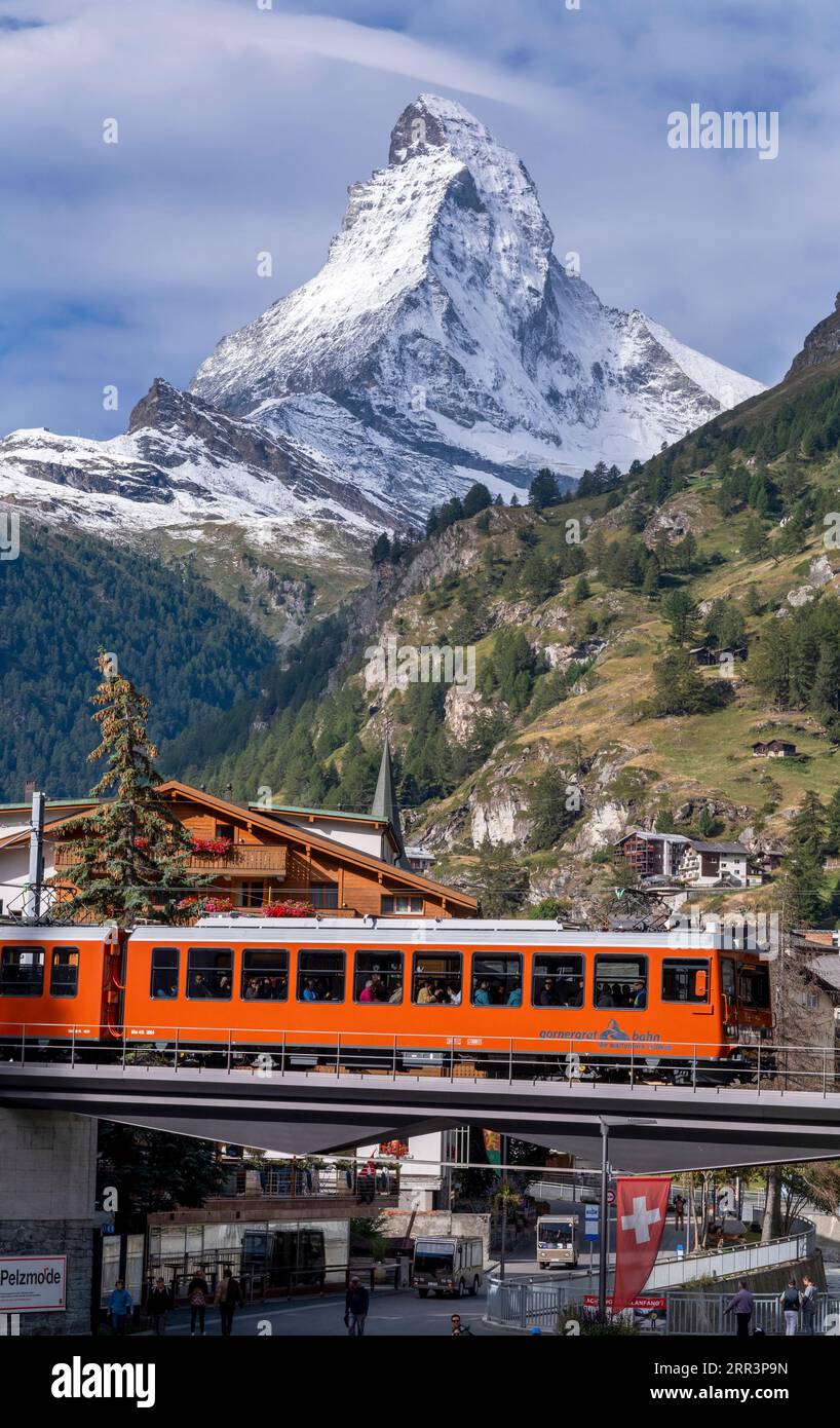 View of the Matterhorn from Zermatt, Canton of Valais, Switzerland ...