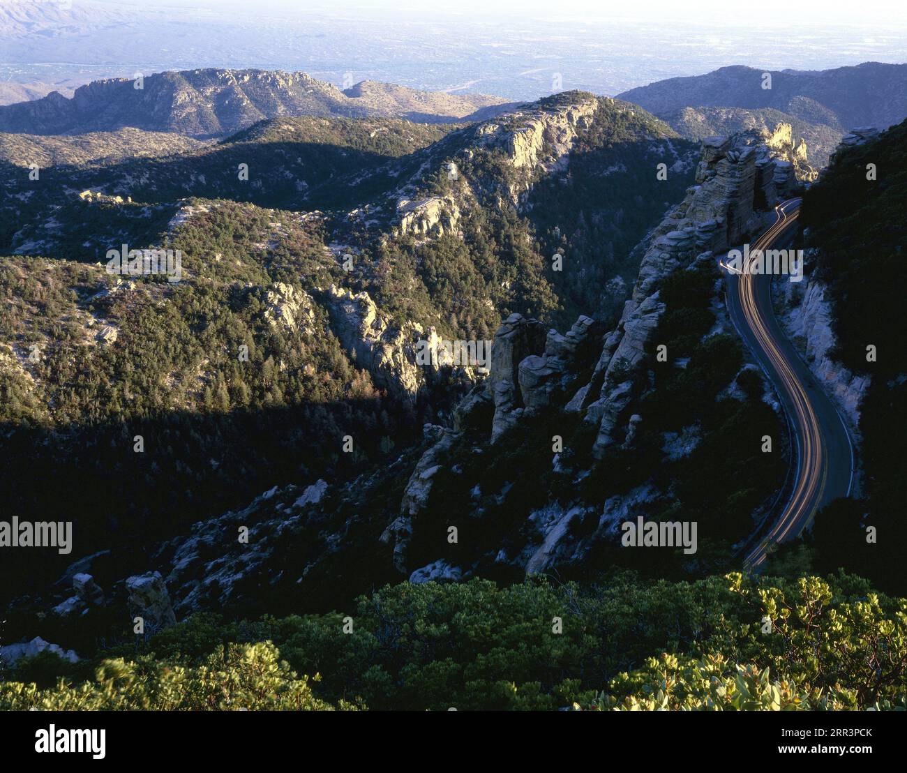 Traffic on the General Hitchcock Highway in the Santa Catalina ...